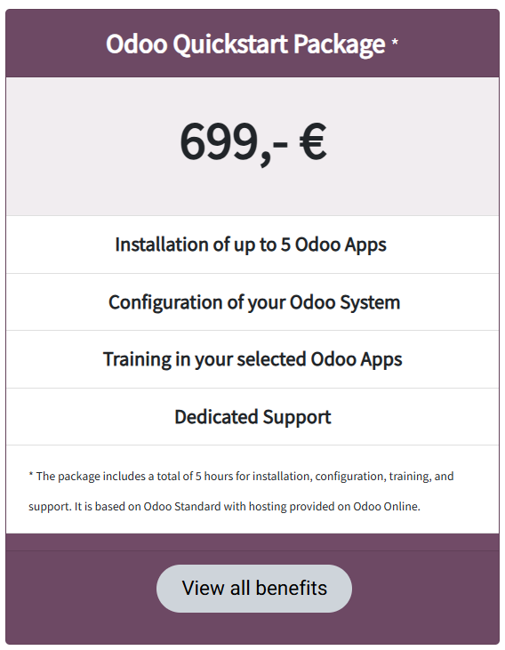 Odoo Quickstart Package | OBS Solutions